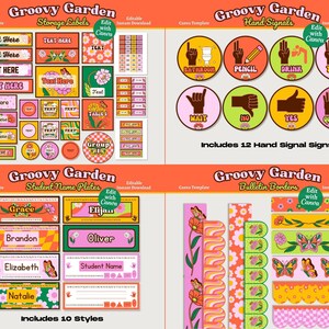 Groovy Garden Classroom Decor Bundle, Printable & Editable Classroom ...