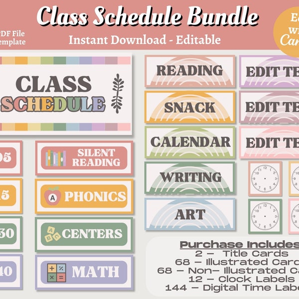 Printable Preschool Class Schedule - Etsy