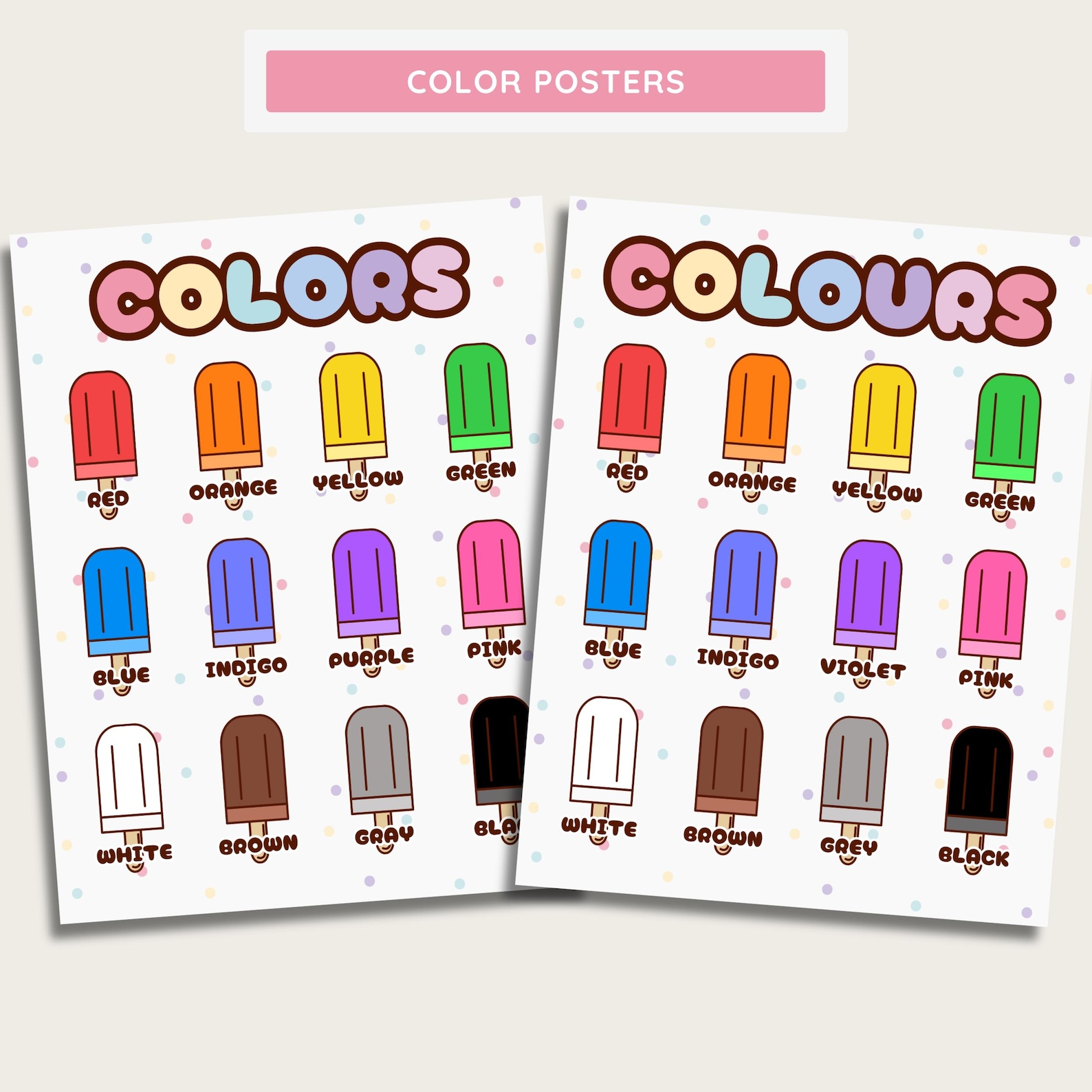 Classroom Color Posters: Sweet Treats Theme (printable & Editable) - Etsy