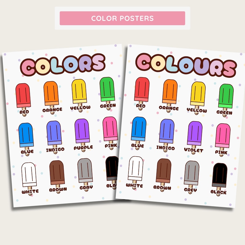 Classroom Color Posters: Sweet Treats Theme (printable & Editable) - Etsy