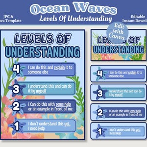 Ocean Theme Levels of Understanding, Printable & Editable Levels of ...