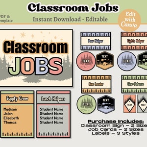 Classroom Jobs Display, Printable & Editable Classroom Jobs Labels ...