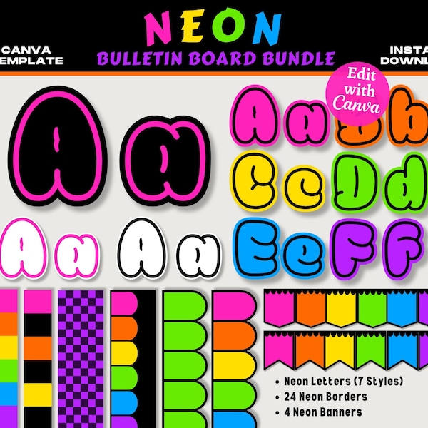 Neon Letters - Etsy