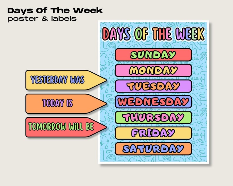 School Calendar Bundle: Printable Classroom Decor, Canva Template ...