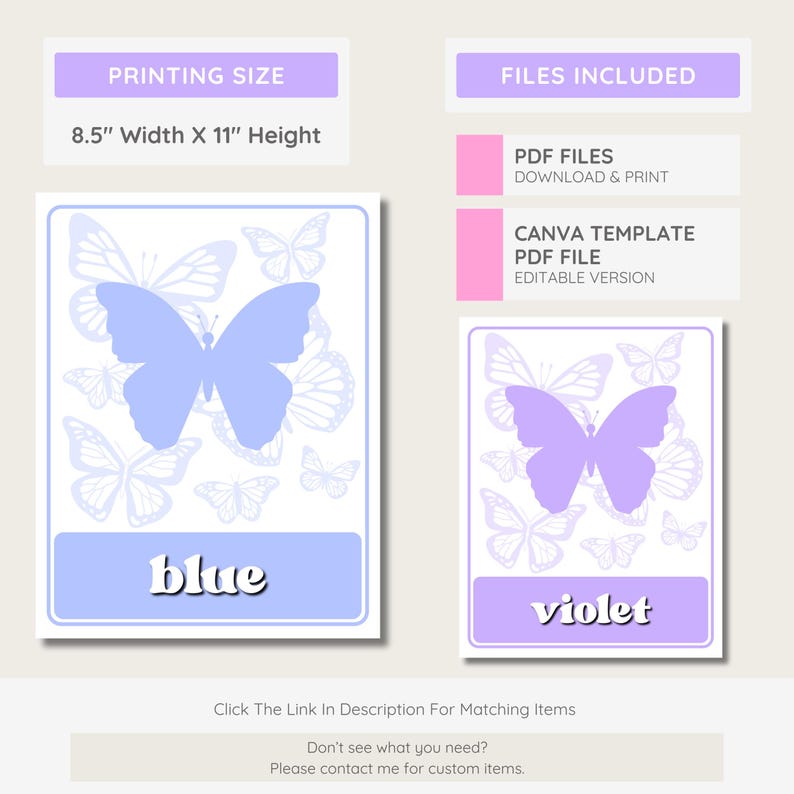 Butterfly Color Posters: Classroom Decor Theme (digital Download) - Etsy