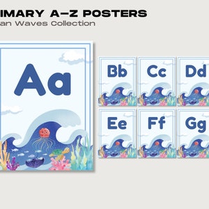 Ocean Theme Alphabets, Printable & Editable Alphabet Posters, Primary ...