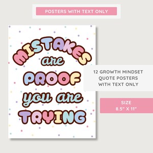 Classroom Growth Mindset Posters, Printable & Editable Positive Quote ...
