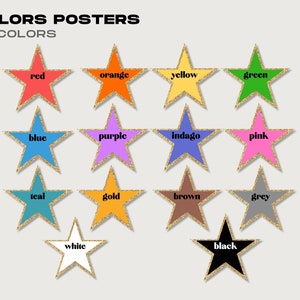 Glitter Sparkle Color Posters, Printable & Editable Color Prints, Basic ...