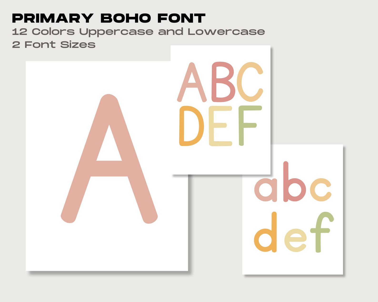 Primary Boho Rainbow A-Z Bulletin Board Letters, Classroom Decor ...