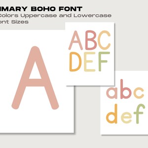 Primary Boho Rainbow A-Z Bulletin Board Letters, Classroom Decor ...