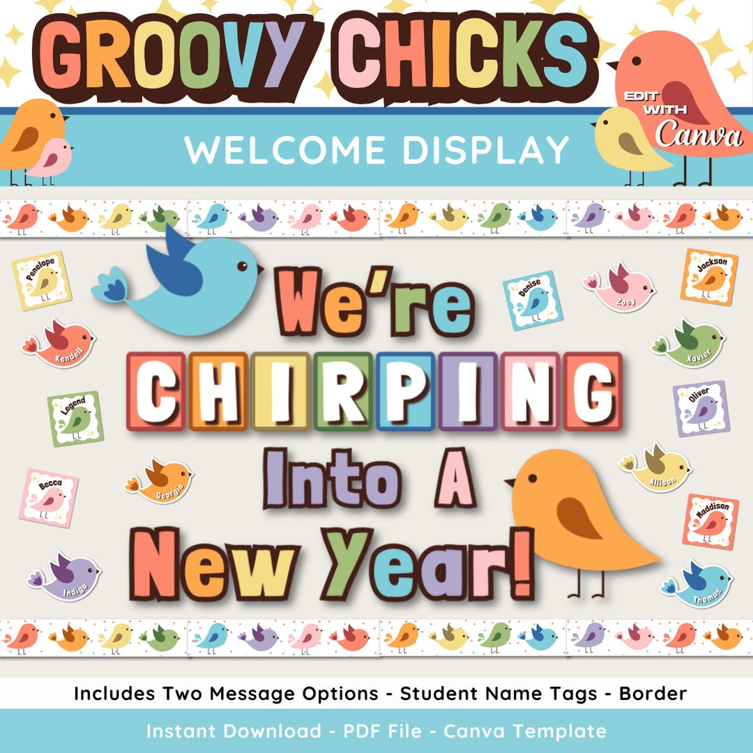 Retro Chicks Classroom Welcome Display: Editable Bulletin Board Kit ...