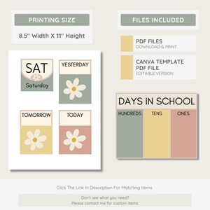 Boho Modern Classroom Calendar Bundle, Printable Calendar Display ...