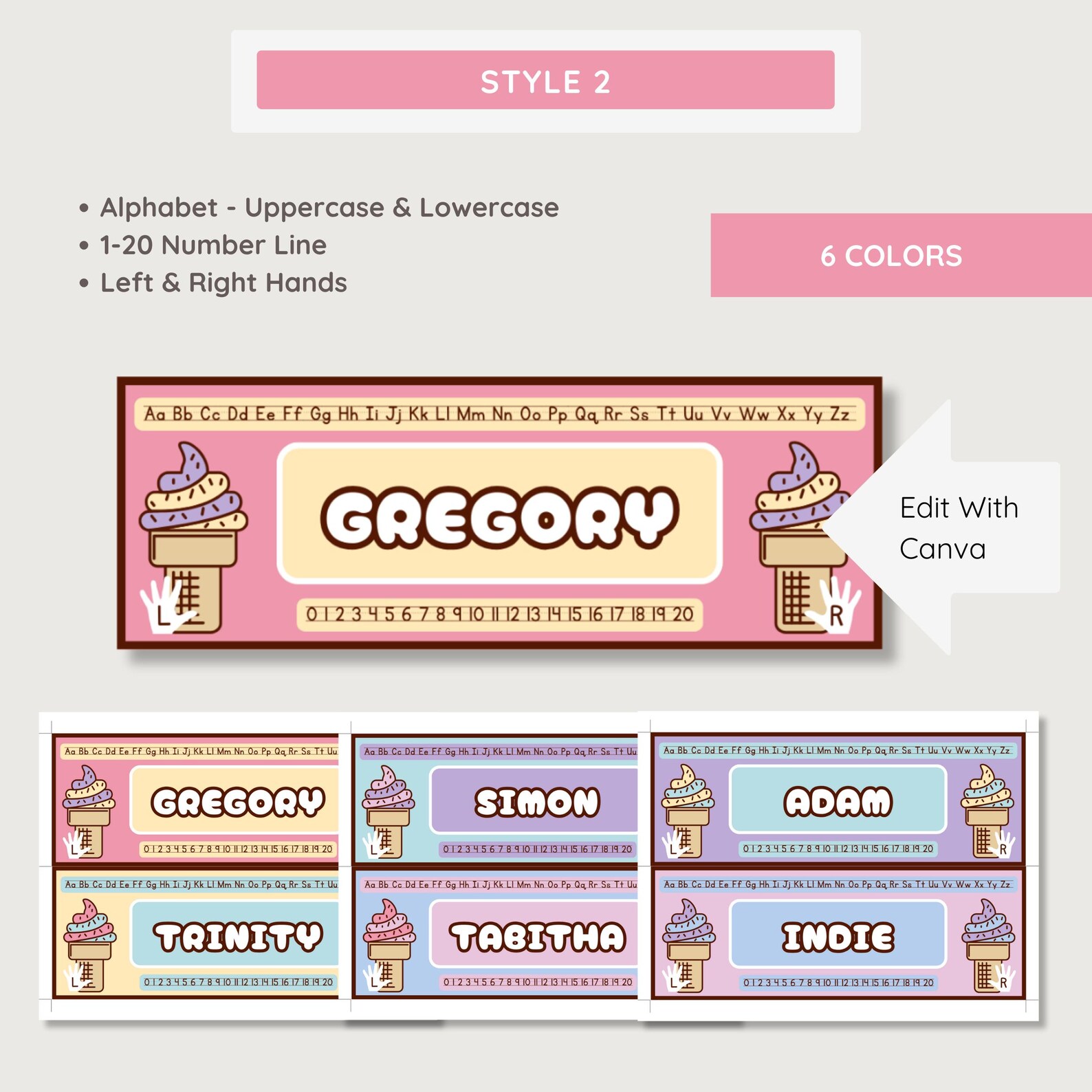 Classroom Student Name Plates, Printable & Editable Desk Labels for ...