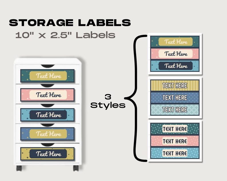 Printable & Editable Classroom Storage Labels, Modern Labels, Classroom ...