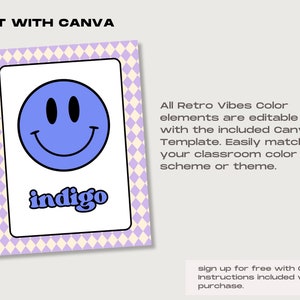 Retro Color Posters, Editable Happy Color Prints, Basic Color Printable ...