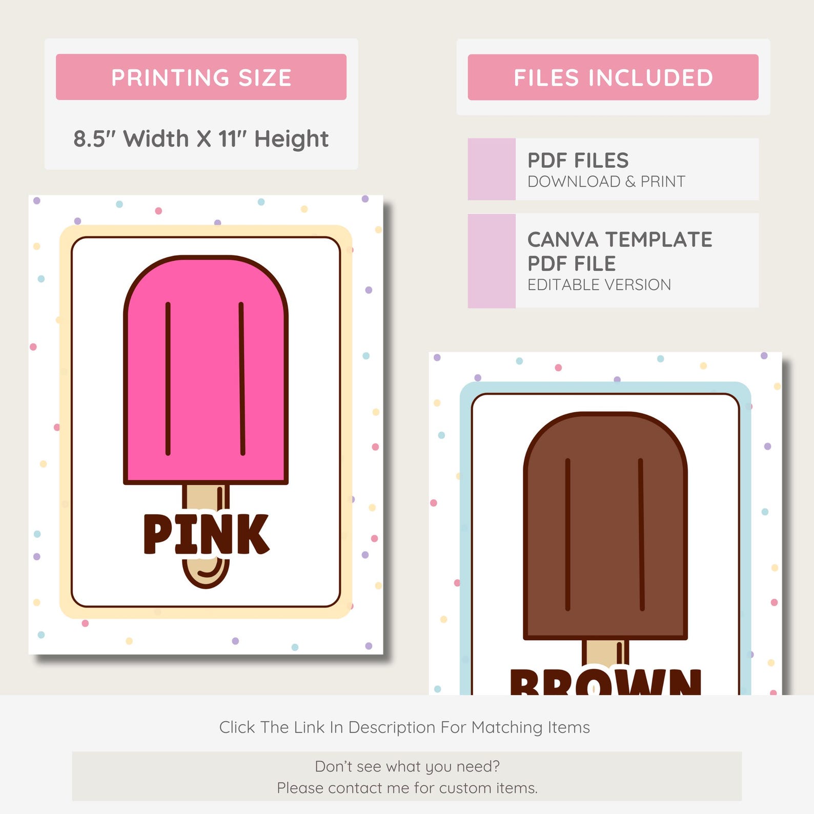 Classroom Color Posters: Sweet Treats Theme (printable & Editable) - Etsy