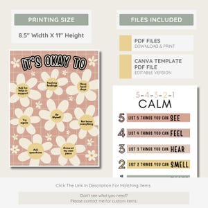 Calming Corner Posters: Kids Breathing Exercises, Daisy Decor (canva ...