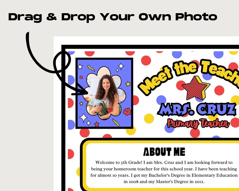 Primary Hues Meet the Teacher, Printable & Editable Classroom ...