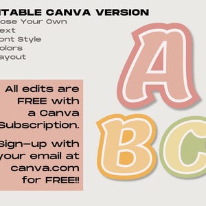 Boho Modern Bulletin Board Letters, Editable & Printable A-Z Boho ...