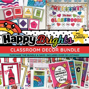 Rainbow Classroom Welcome Display: Editable Teacher Door Decor (canva ...