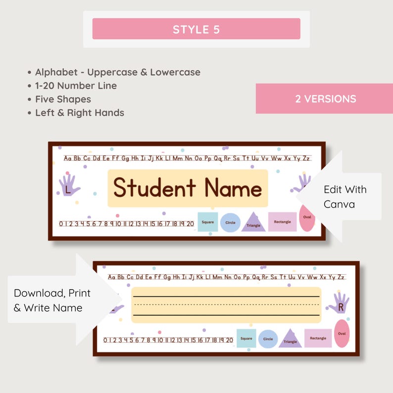 Classroom Student Name Plates, Printable & Editable Desk Labels for ...