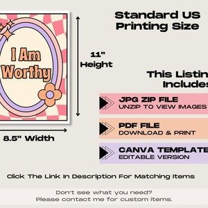 Retro Affirmation Station Printable, Editable Affirmation Posters ...