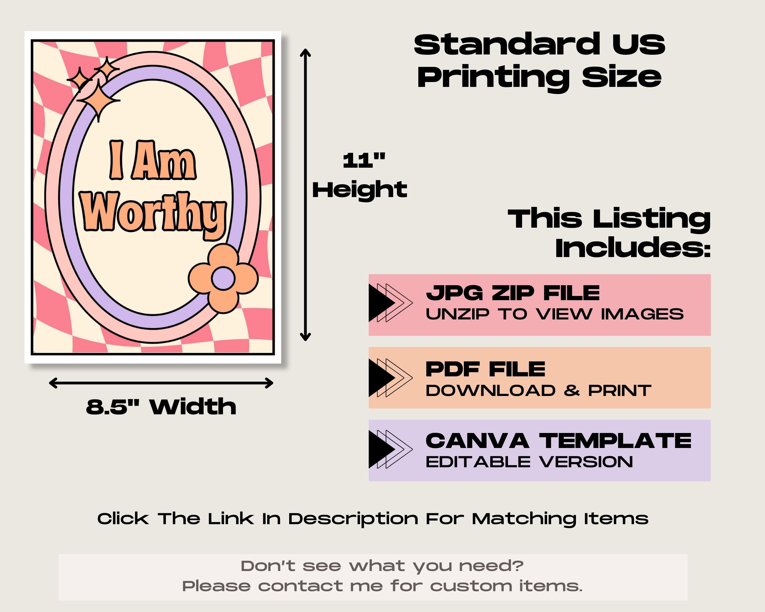 Retro Affirmation Station Printable, Editable Affirmation Posters ...