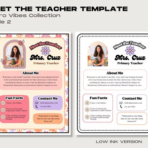 Retro Meet the Teacher Printable, Editable Teacher Introduction Letter ...