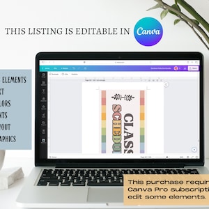 Boho Classroom Schedule: Editable Teacher Printable (canva Template) - Etsy