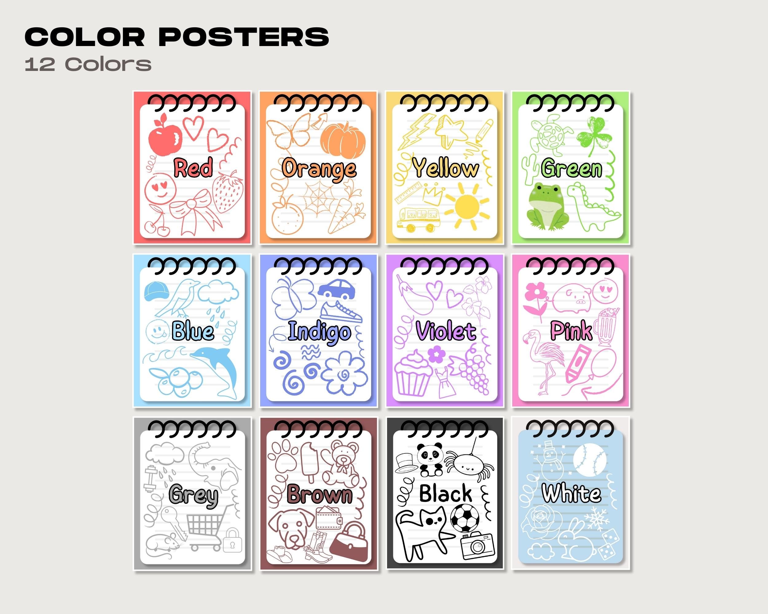School Theme Color Posters, Printable & Editable Color Posters, Color ...