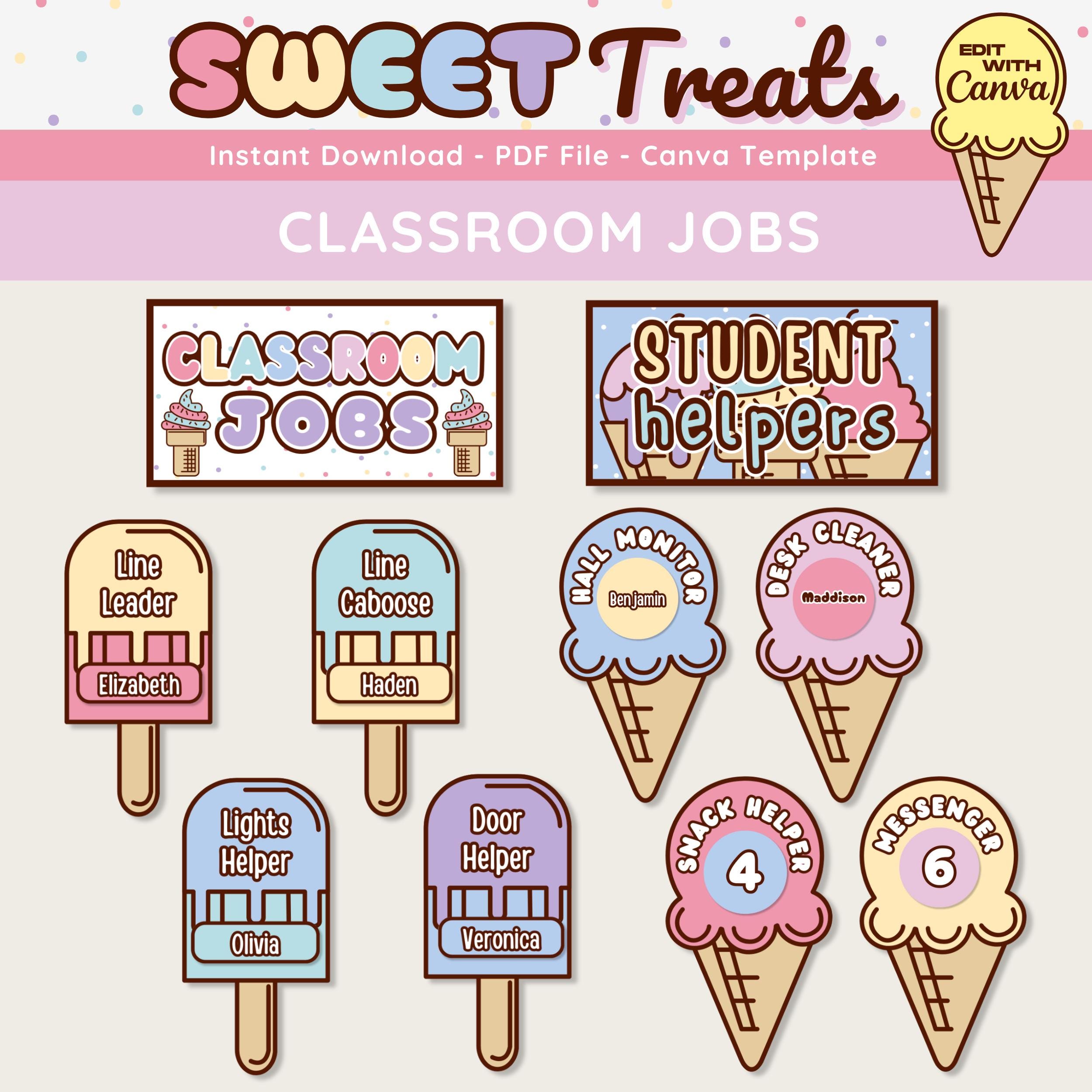 Classroom Jobs Display, Printable & Editable Student Helpers Bulletin ...
