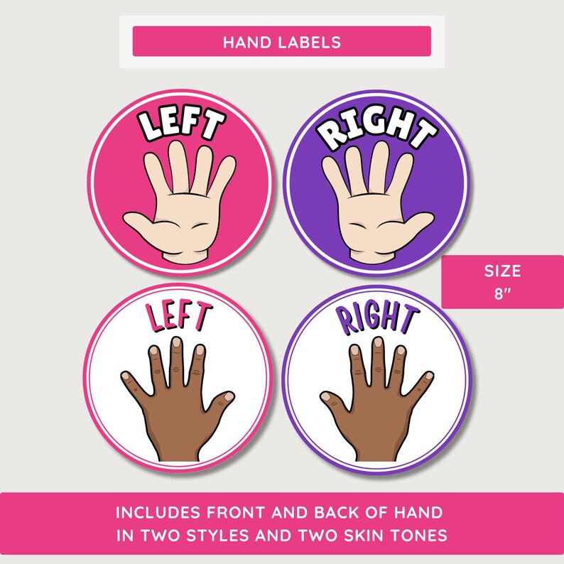 Rainbow Classroom Clock Labels, Printable & Editable Left Right Hand ...