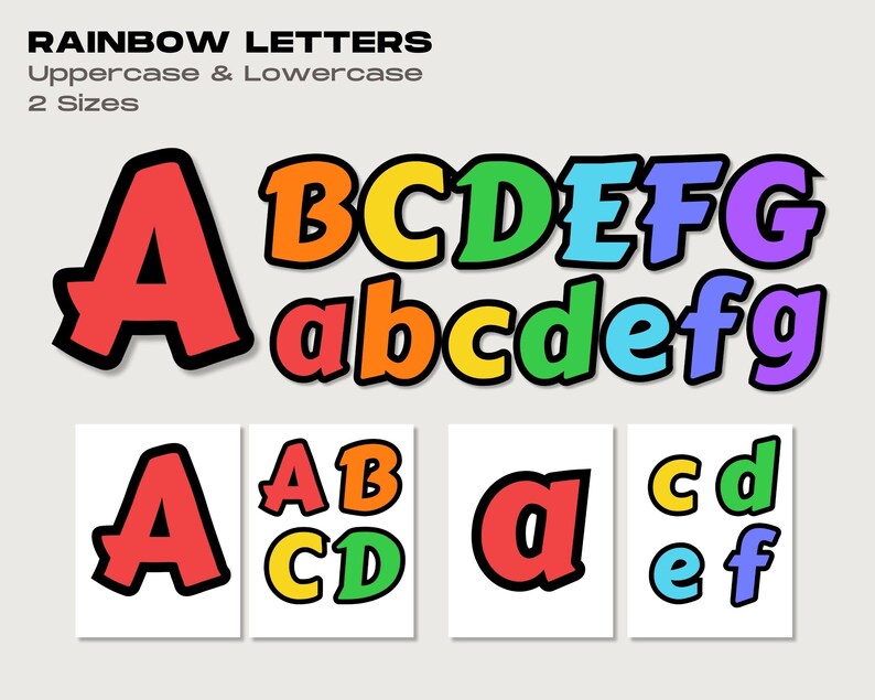 Rainbow Bulletin Board Letters, Editable & Printable Bulletin Board ...