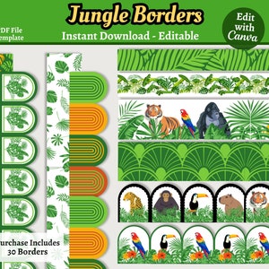 Jungle Calendar Bundle, Editable Calendar Printable, Jungle Animal ...