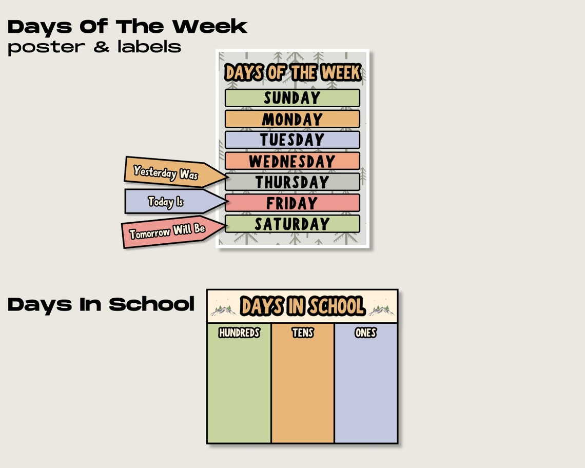 Classroom Calendar Display, Printable & Editable Calendar, Primary Ed ...