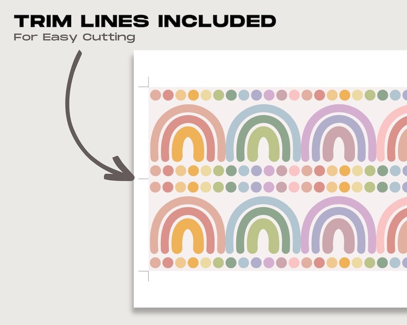 Boho Bulletin Board Borders: Rainbow Classroom Decor (digital Download ...