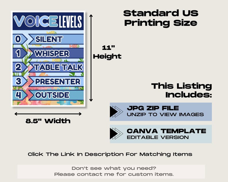 Ocean Theme Voice Levels, Printable & Editable Voice Levels Posters ...