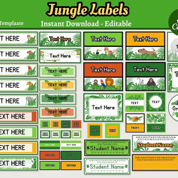 Jungle Labels - Etsy
