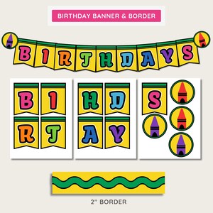 Rainbow Crayon Birthday Bulletin Board Kit, Printable & Editable ...