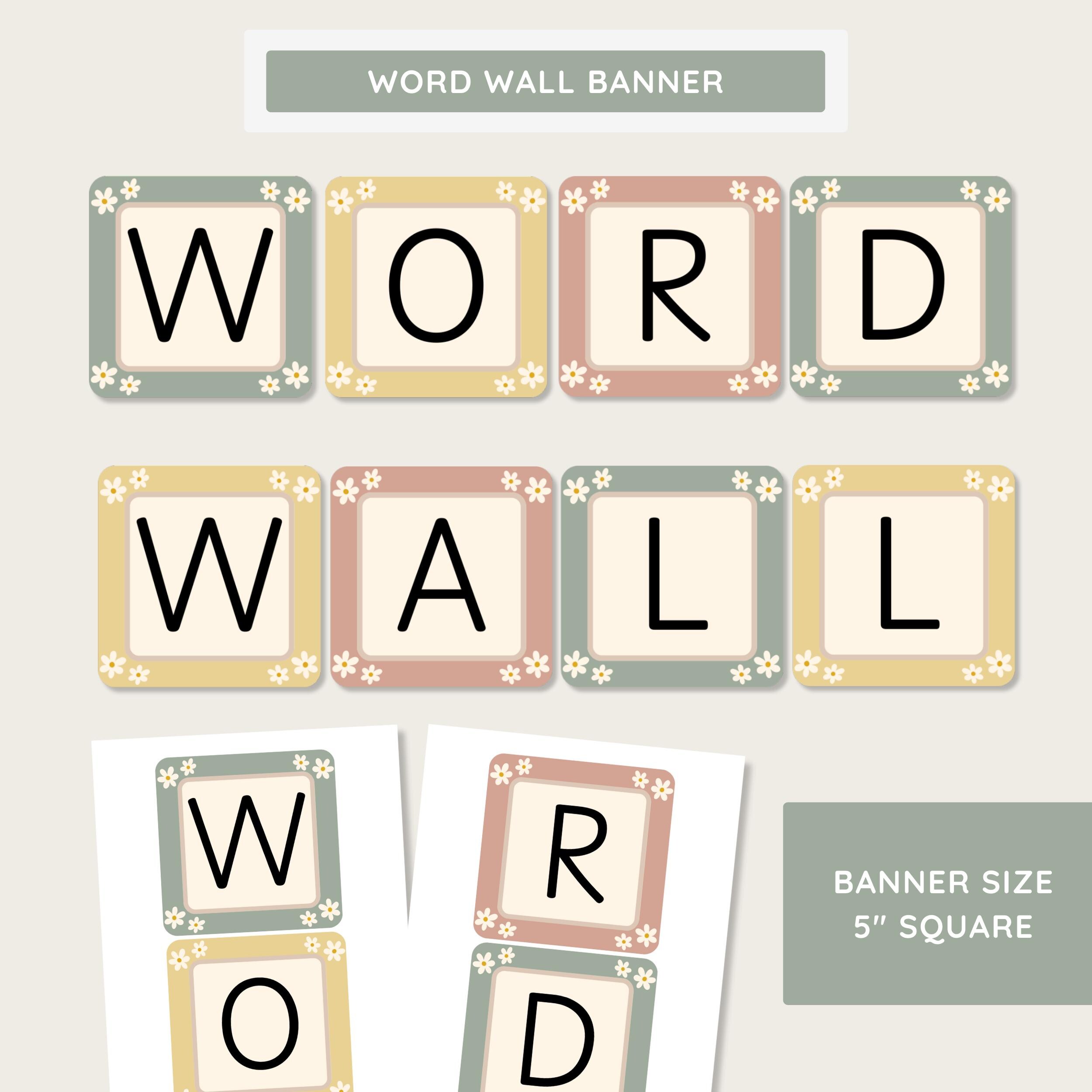 Boho Modern Word Wall, Printable Calming Word Wall Display, Editable ...
