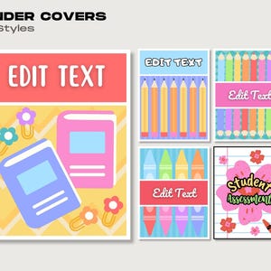 Rainbow Binder Covers Template, Printable Editable Binder Covers ...
