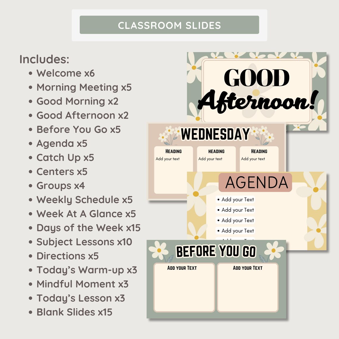 Boho Classroom Slides, Editable Daily Slides for Teachers, Neutral Back ...