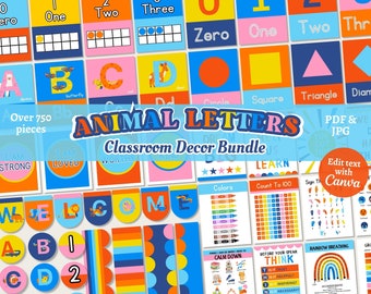 Bright Rainbow Color Posters Color Flash Cards Editable - Etsy