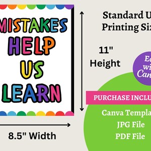 Rainbow Crayon Inspirational Posters, Editable Classroom Decor, Canva ...