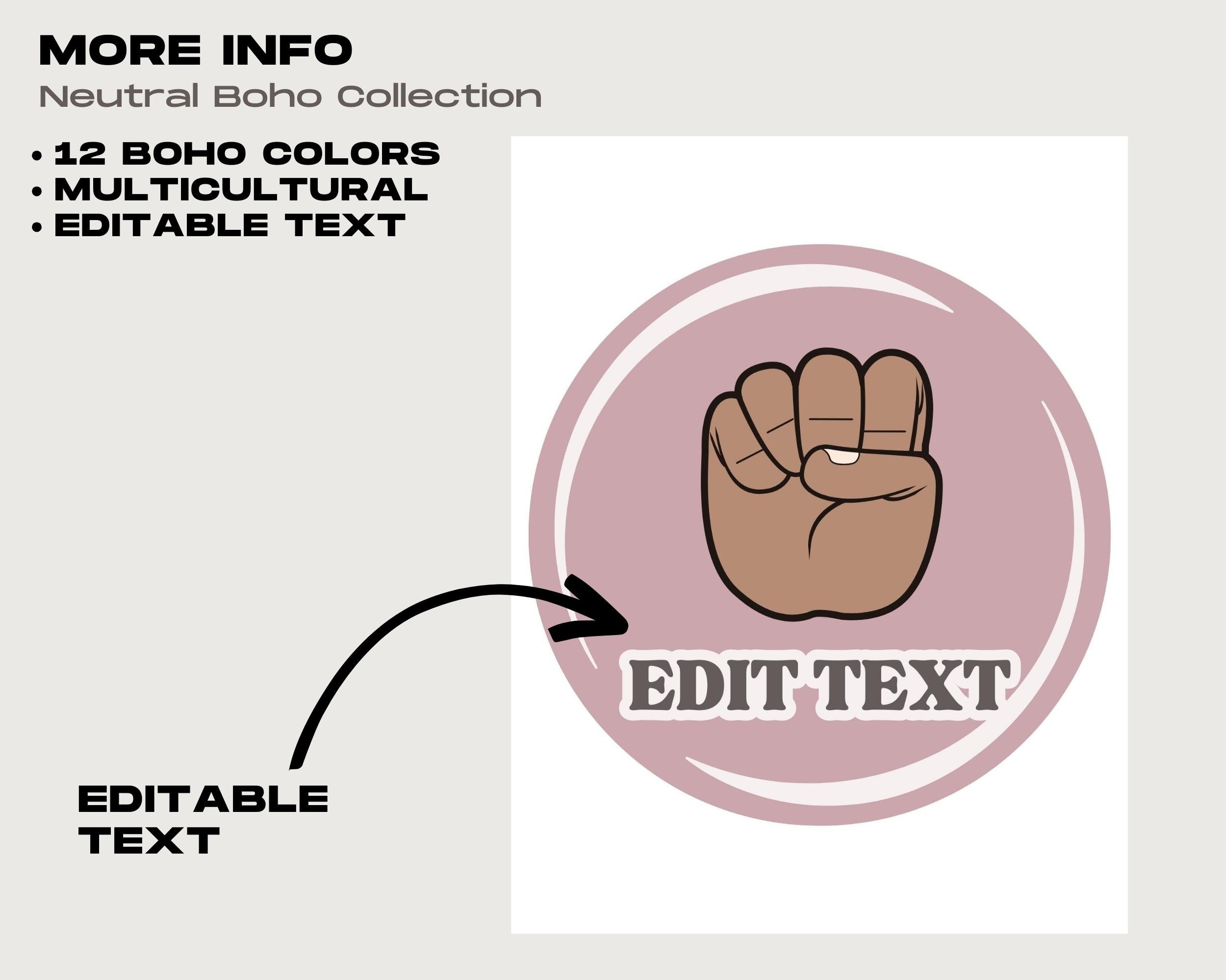 Boho Hand Signal Signs Editable Teacher Posters Boho Rainbow - Etsy