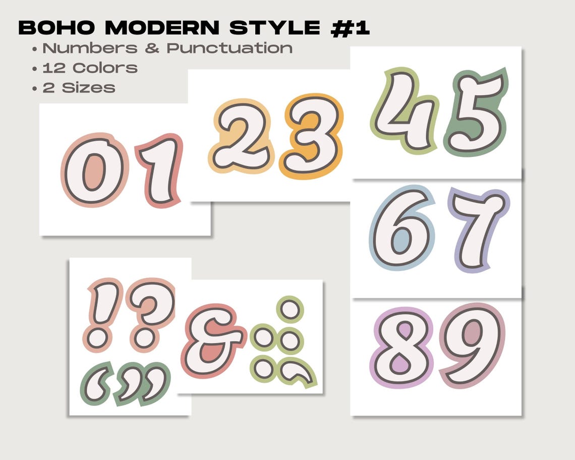 Boho Modern Bulletin Board Letters, Editable & Printable A-Z Boho ...