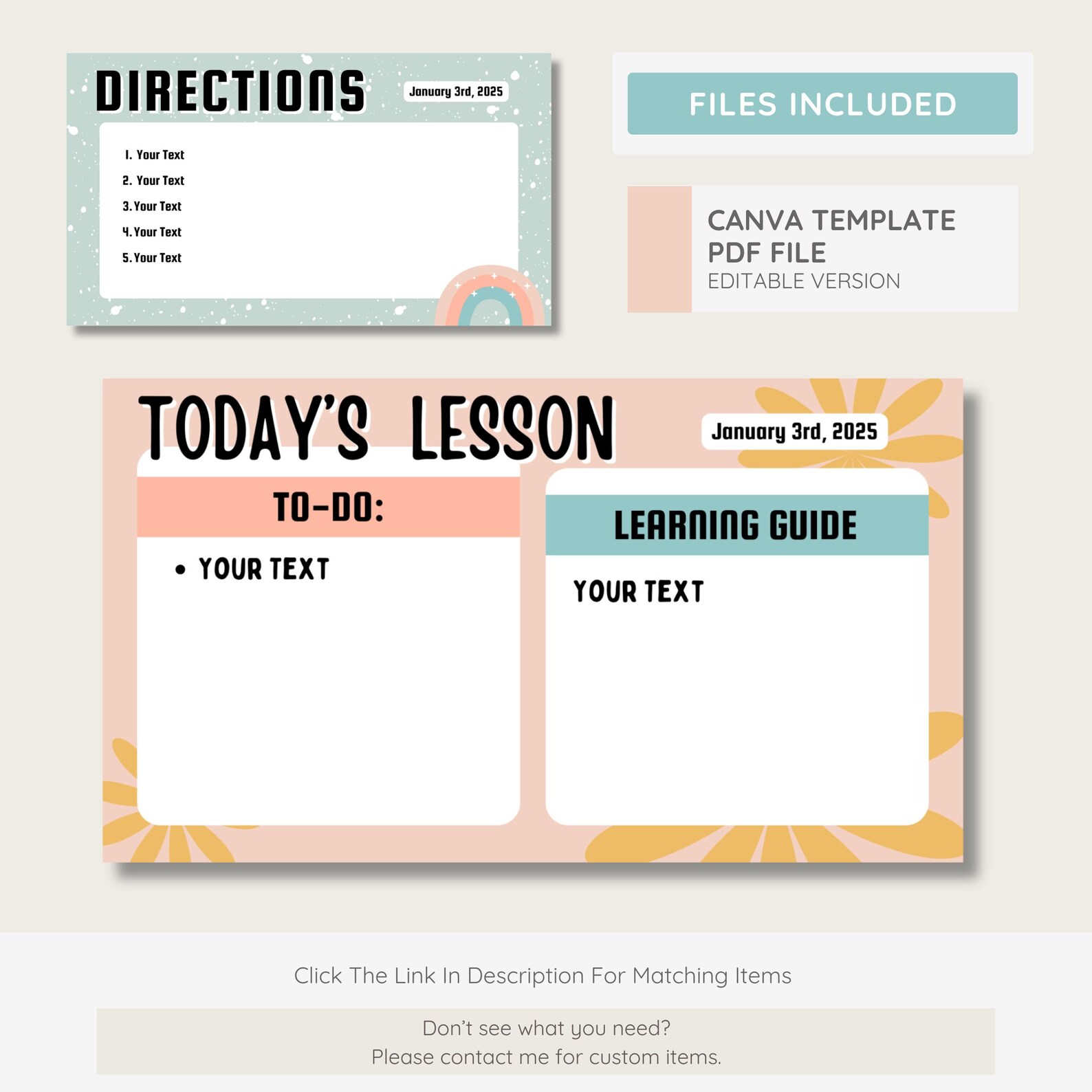 Calm Modern Classroom Slides, Editable Daily Teacher Presentation ...