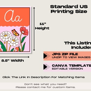 Groovy Garden Learning Posters, Printable & Editable Alphabet Posters ...