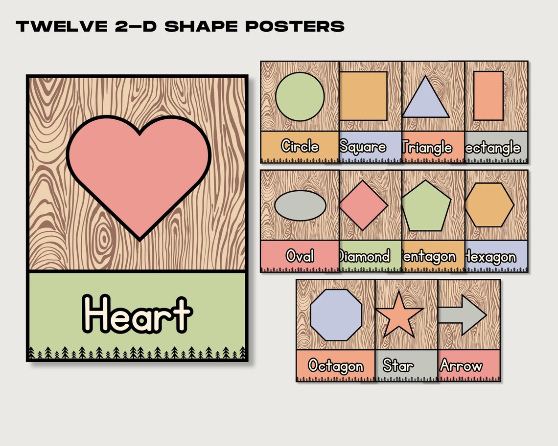 Adventure Shape Posters, Printable & Editable 2-D 3-D Shapes, Shapes ...