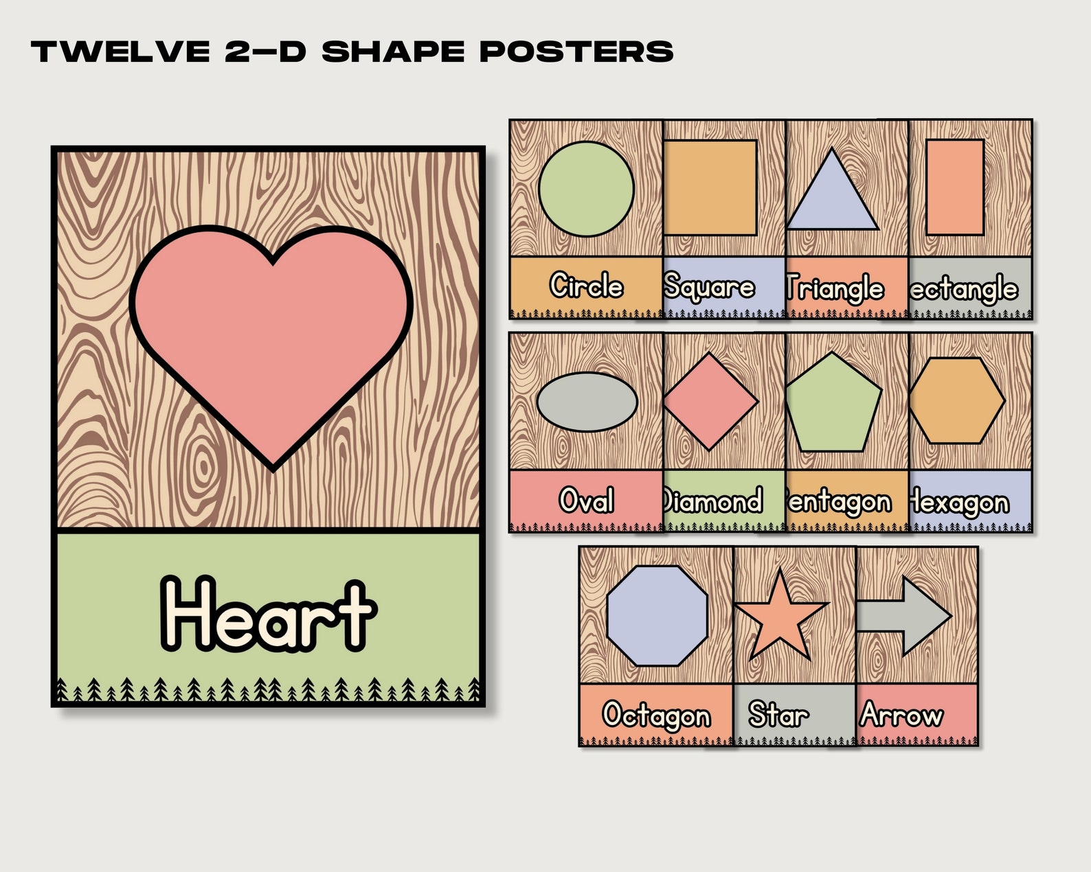 Adventure Shape Posters, Printable & Editable 2-D 3-D Shapes, Shapes ...